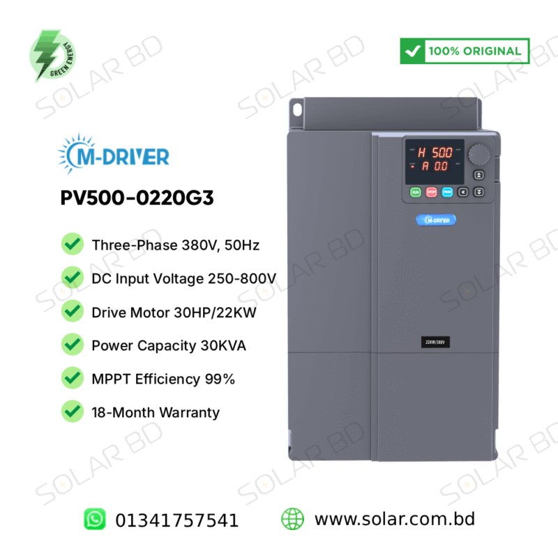 M-Driver Three Phase 380V 22KW Solar Water Pump VFD Inverter - SOLAR BD